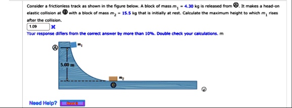 consider a frictionless track as shown in the figure below a block of ...