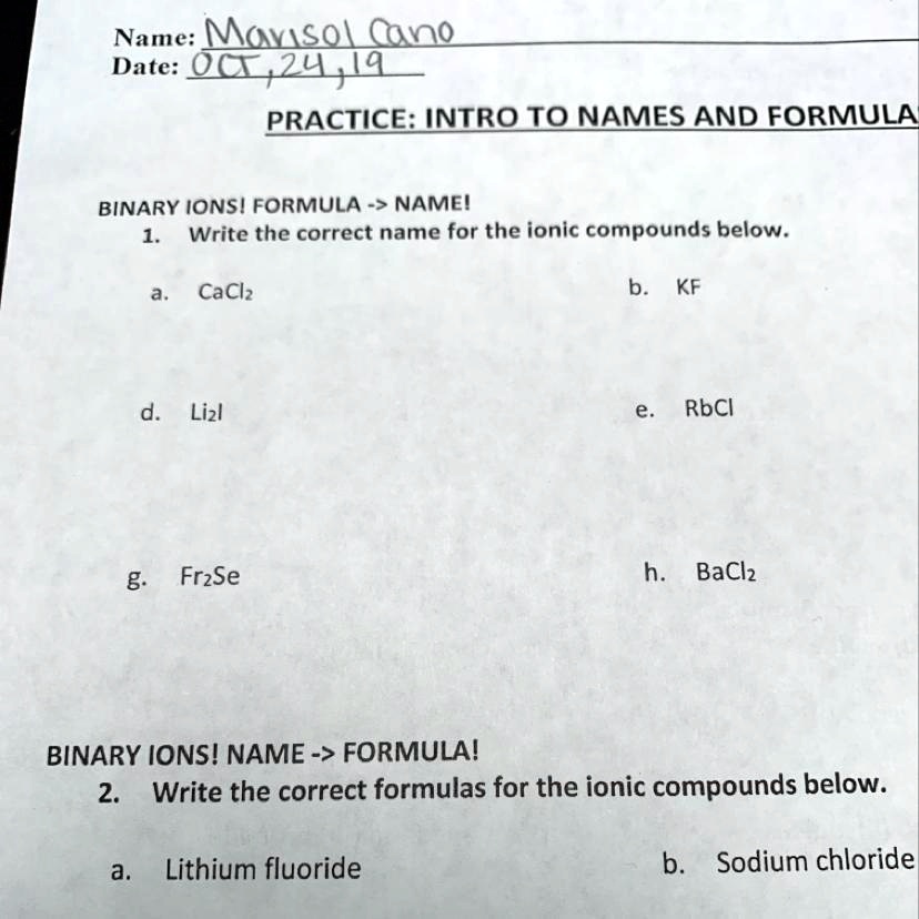 SOLVED: What is the correct name for the ionic compound of CaCl2? Name: Mausol Qano Date: 04Z ...