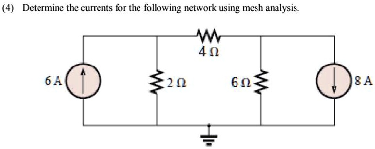 (4) Determine the currents for the following network using mesh ...