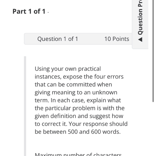 Part 1 of 1 - Question 1 of 1 10 Points Using your own practical ...