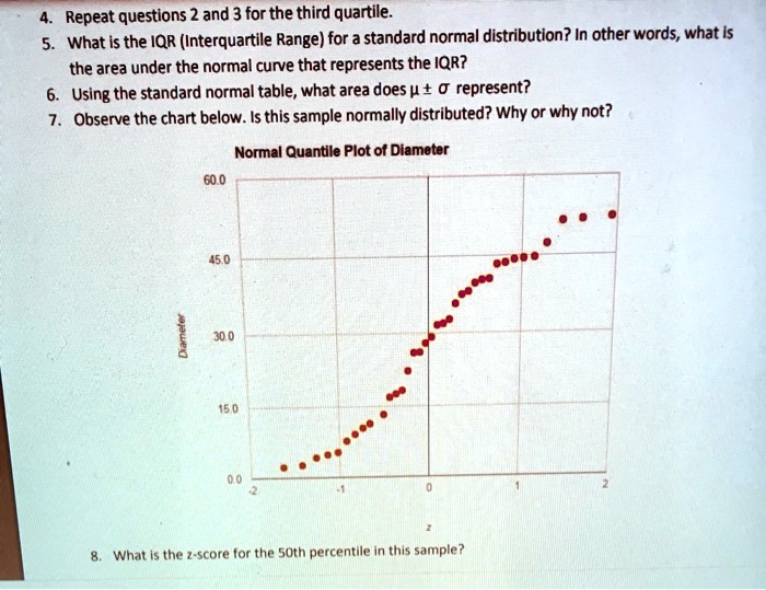 SOLVED: Repeat questions 2 and 3 for the third quartile: What is the ...