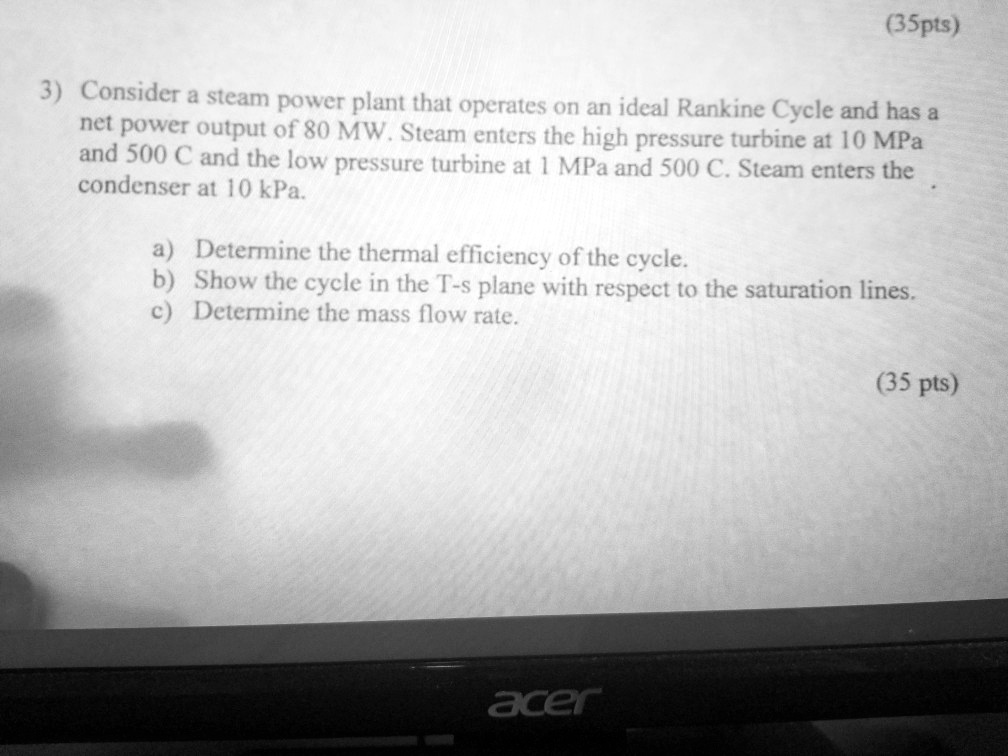 VIDEO solution: Net power output of 80 MW. Steam enters the high-pressure turbine at 10 MPa and ...