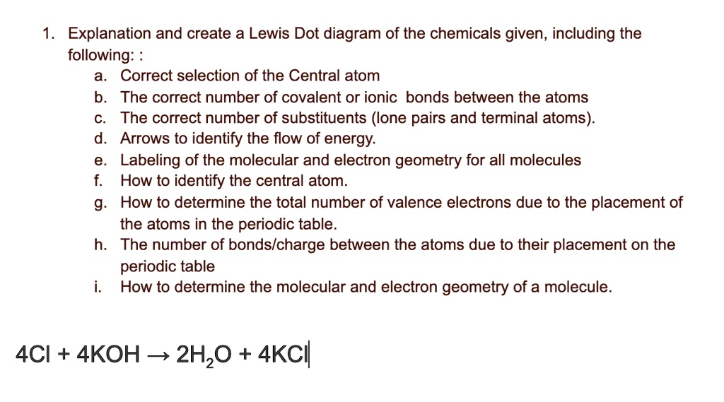 SOLVED: Explanation and creation of a Lewis Dot diagram of the ...