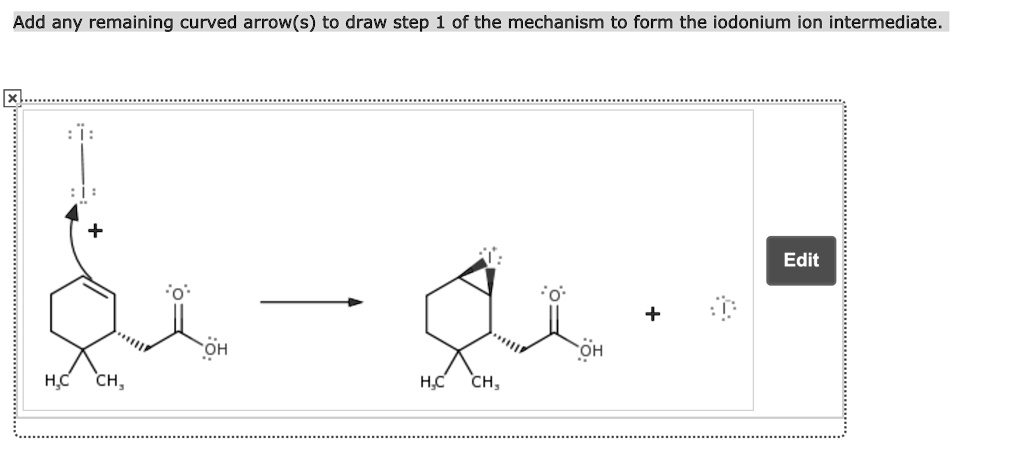 SOLVED: Add any remaining curved arrow(s) to draw step 1 of the ...