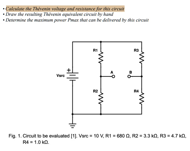 SOLVED: Calculate the Thevenin voltage and resistance for this circuit ...