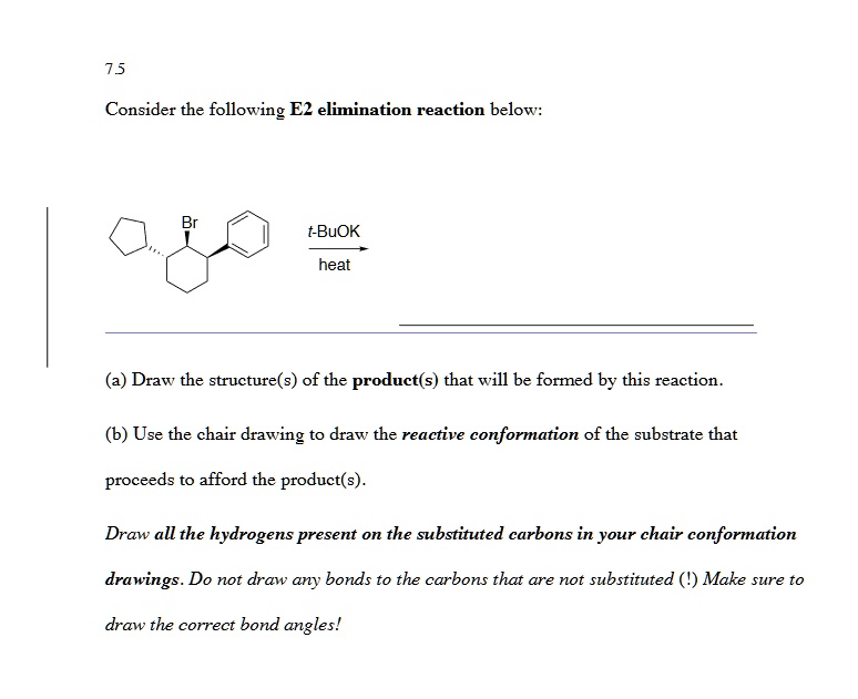 SOLVED: Consider the following E2 elimination reaction below: +BuOK ...