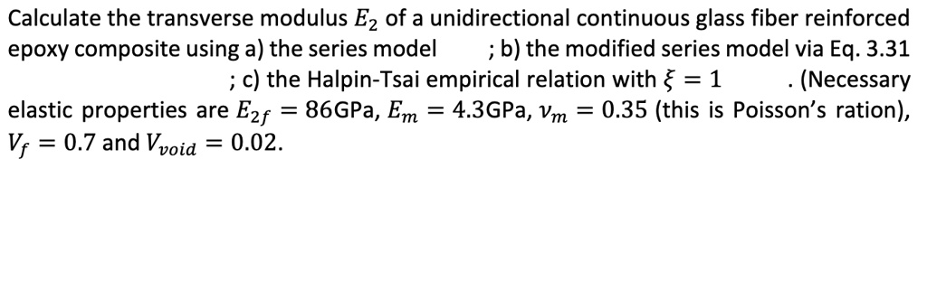 Calculate the transverse modulus E2 of a unidirectional continuous ...