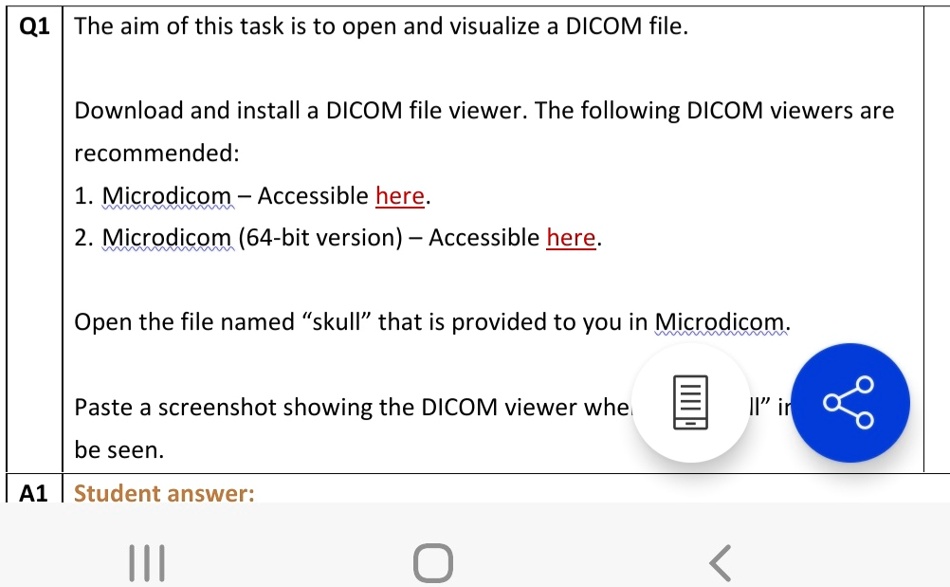 SOLVED: The aim of this task is to open and visualize a DICOM file. Download and install a DICOM ...