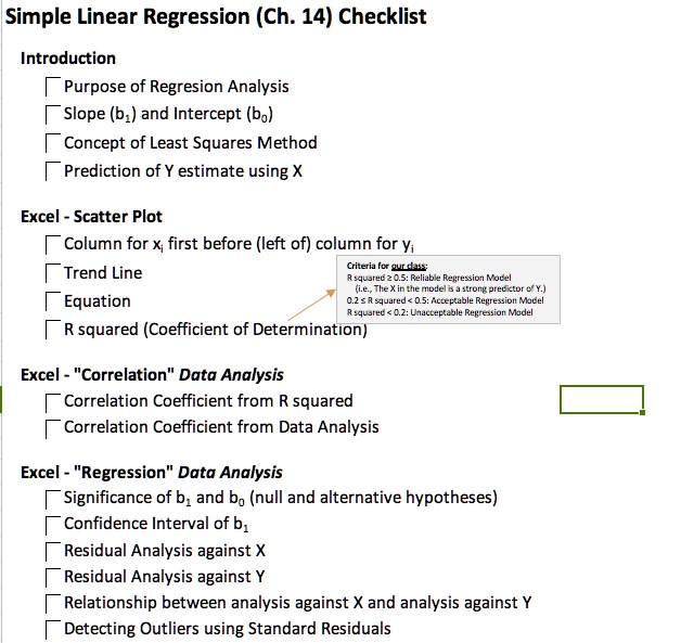 SOLVED: Text: Simple Linear Regression (Ch: 14) Checklist Introduction ...