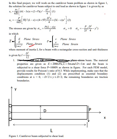 SOLVED: Just solve the analytical solution, don't care about ANSYS. In this final project, we ...
