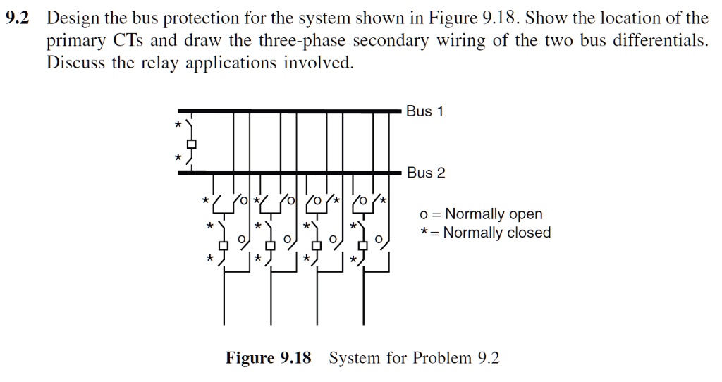 SOLVED: 9.2 Design the bus protection for the system shown in Figure 9. ...