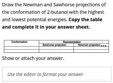 draw the newman and sawhorse projections of the conformation of 2 ...