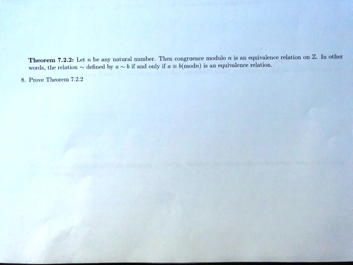 Solved Number Then Congruence Modulo Equivalence Relation On 2 [n Other Theorem 22 [t De Ami