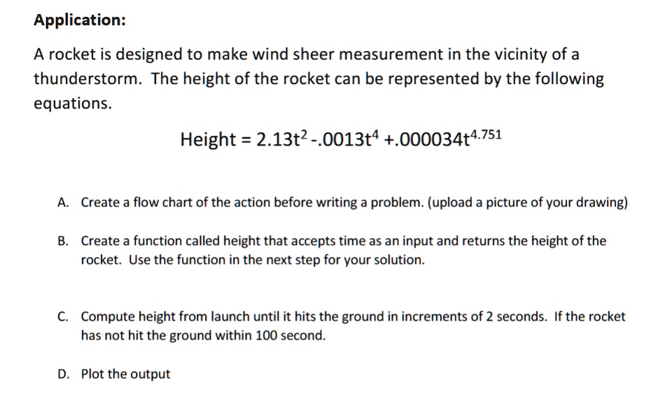 SOLVED: Part A on paper, Parts B-D use MatLab code Application: A ...