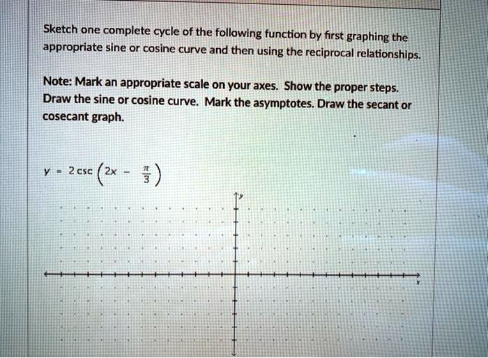 SOLVED: Sketch one complete cycle of the following function by first graphing the appropriate ...
