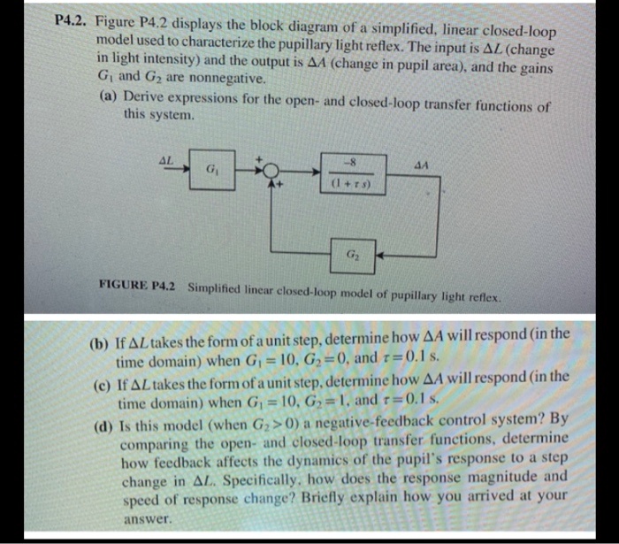 P4.2. Figure P4.2 displays the block diagram of a simplified, linear ...