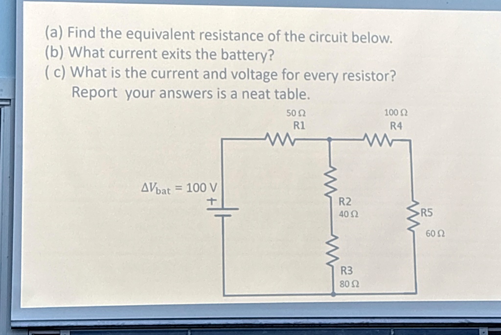 a find the equivalent resistance of the circuit below b what current ...