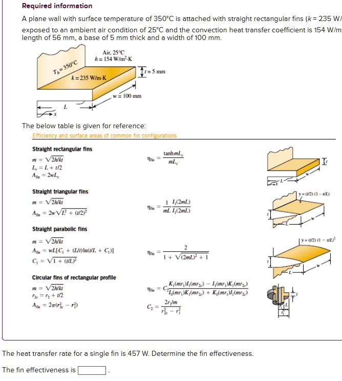 required information a plane wall with surface temperature of 350c is ...