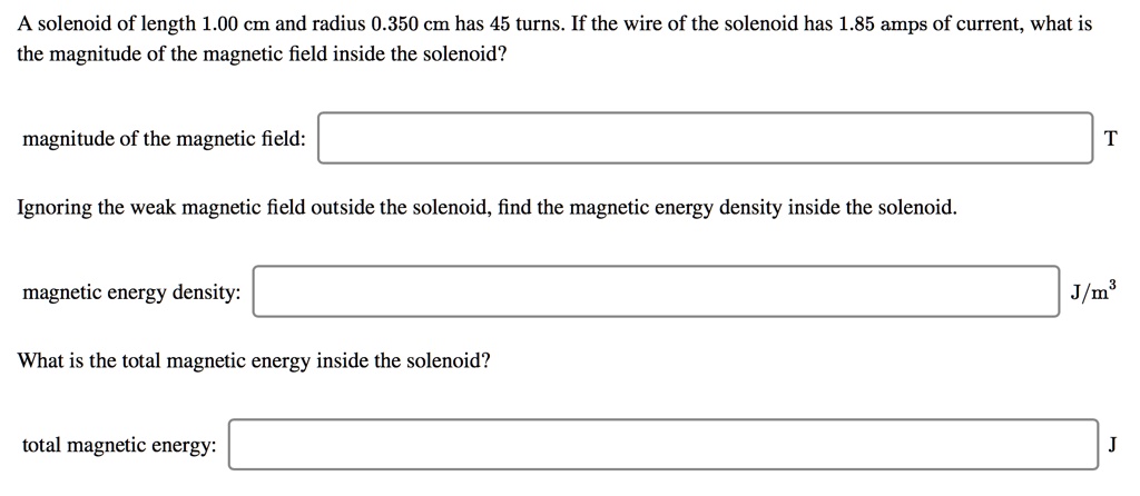 a solenoid of length 100 cm and radius 0350 cm has 45 turns if the wire ...