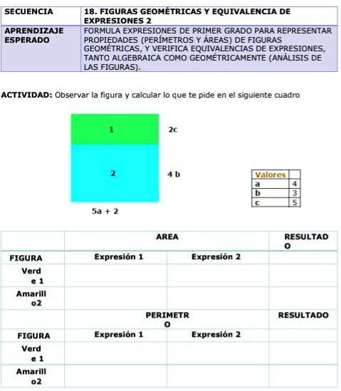 SOLVED: Alguien que me pueda ayudar. Plis SECUENCIA FIGURAS GEOMÉTRICAS EQUIVALENCIA DE ...