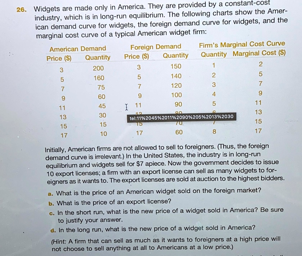 SOLVED: Widgets are made only in America. They are provided by a ...