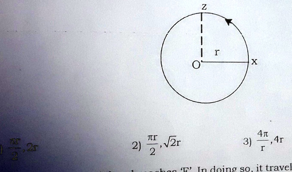 1) (π)/(2), 2r 2) (πr)/(2), √(2)r 3) (4π)/(r), 4r