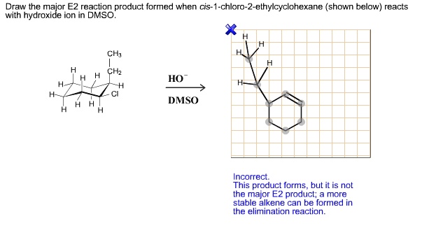 SOLVED: Draw the major E2 reaction product formed when cis-1 ...