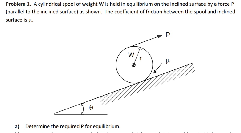 SOLVED: b) If the spool has a radius of 0.5 m and the angle of the inclined surface is 30 ...