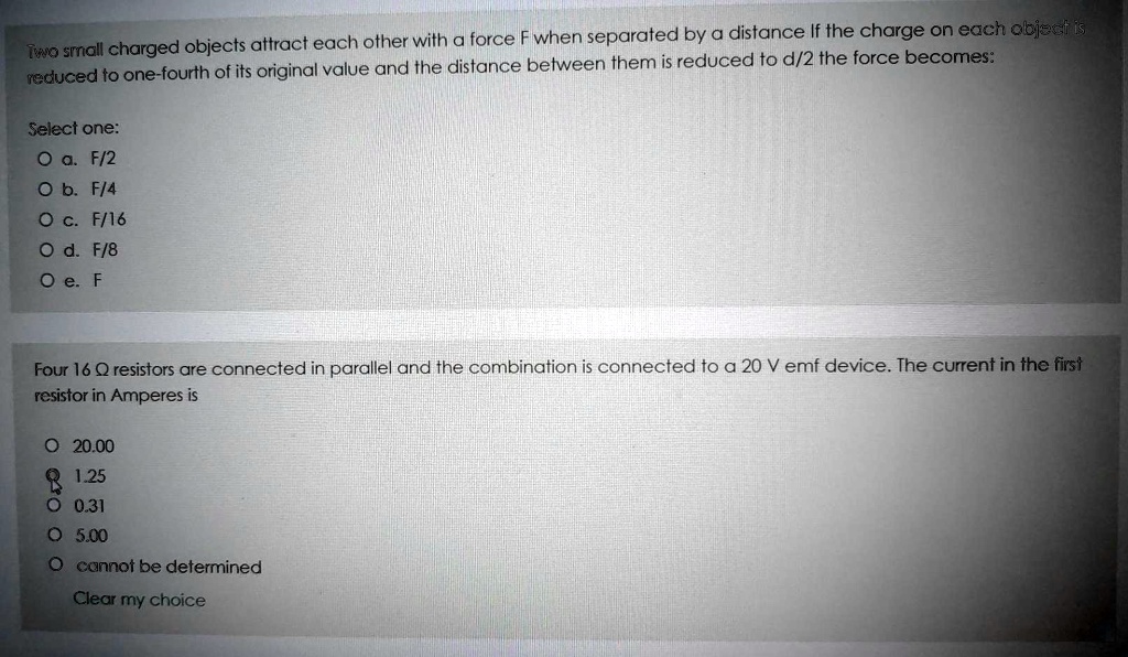 SOLVED: Twvo srall charged objects attract each other with a force Fwhen separated by @ distance ...
