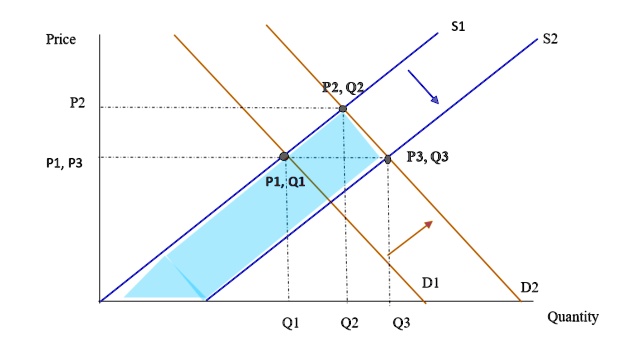 graph out this situation using a single supply and demand diagram representing one firm label ...