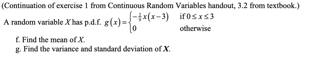 Continuation of exercise from continuous random variables...