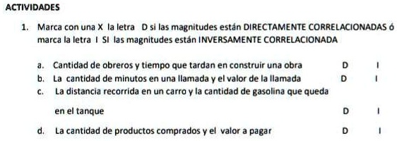 SOLVED: Ayuda porfavor es sobre las magnitudes ActividaDEs Marca con ...