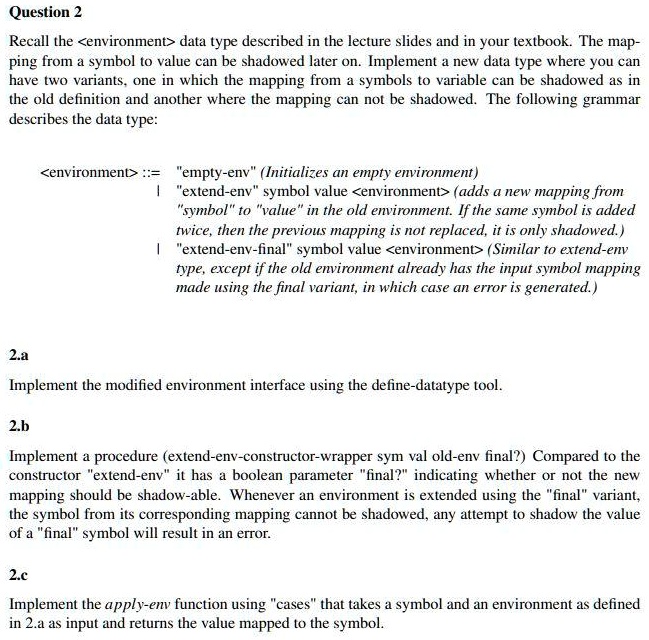 Solved Use Scheme Dr Racket Question 2 Recall The Data Type Described In The Lecture Slides