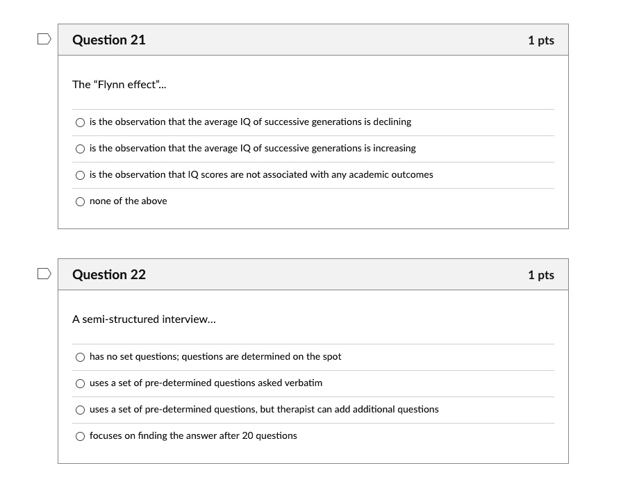 SOLVED: The "Flynn effect"... O is the observation that the average IQ ...
