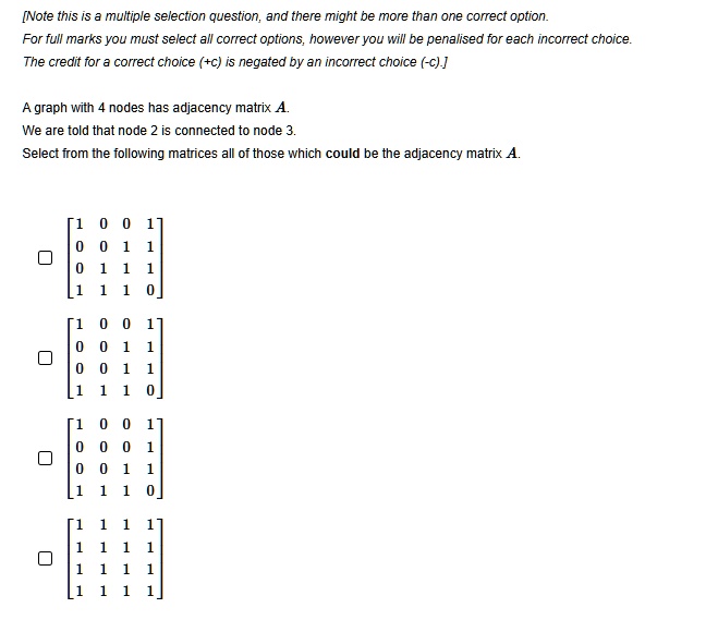 SOLVED: Graph with nodes has an adjacency matrix. We are told that node ...