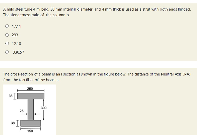 a mild steel tube 4 m long 30 mm internal diameter and 4 mm thick is ...