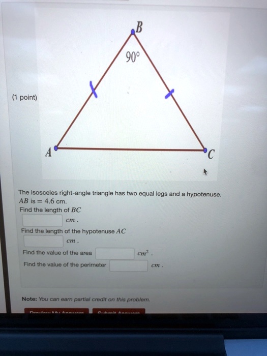 SOLVED: 902 point) The isosceles right-angle triangle has two equal ...
