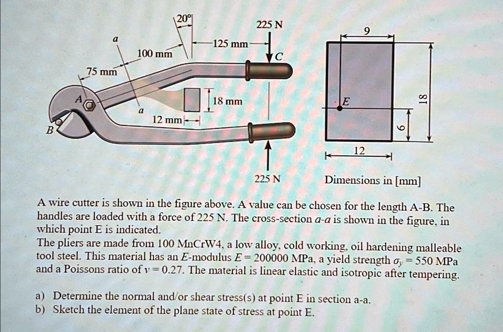 SOLVED: A wire cutter is shown in the figure above. A value can be ...