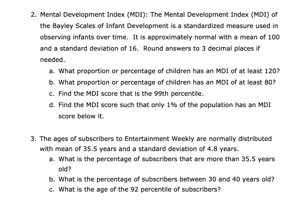 2 mental development index mdi the mental development index mdi of the ...