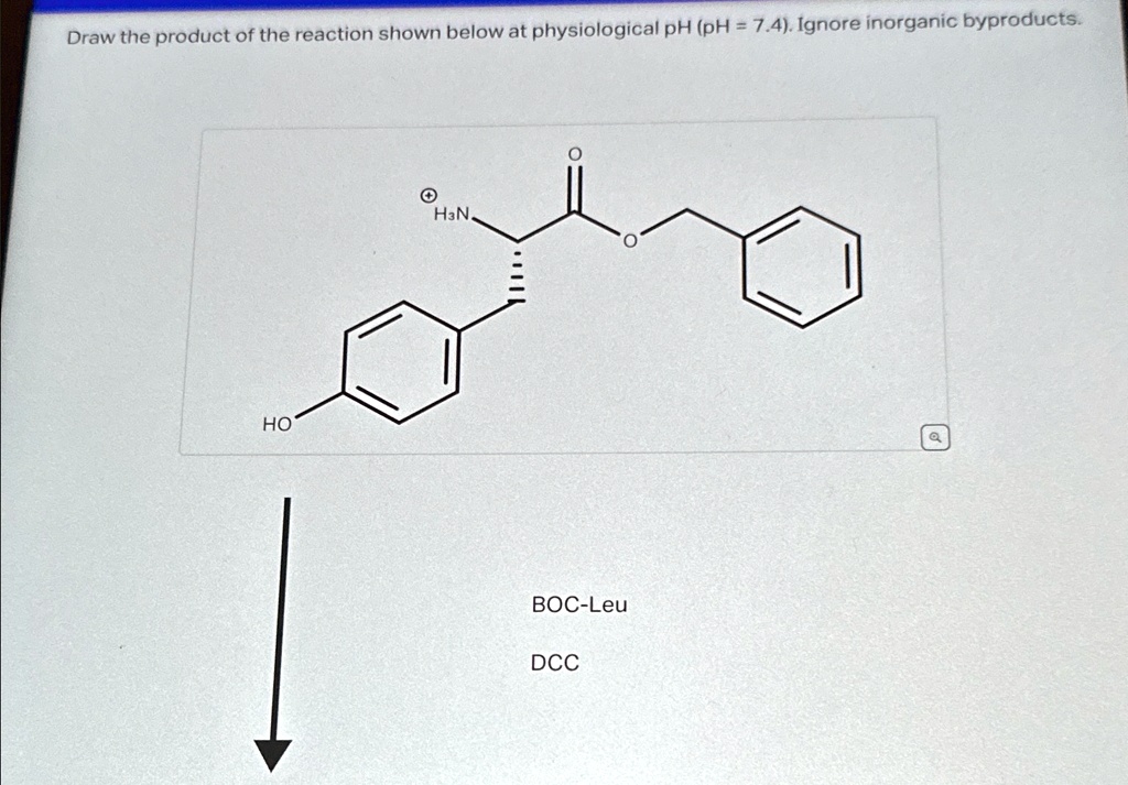 Draw the product of the reaction shown below at physiological Draw the ...