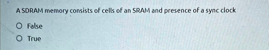SOLVED: A SDRAM memory consists of cells of an SRAM and presence of a ...
