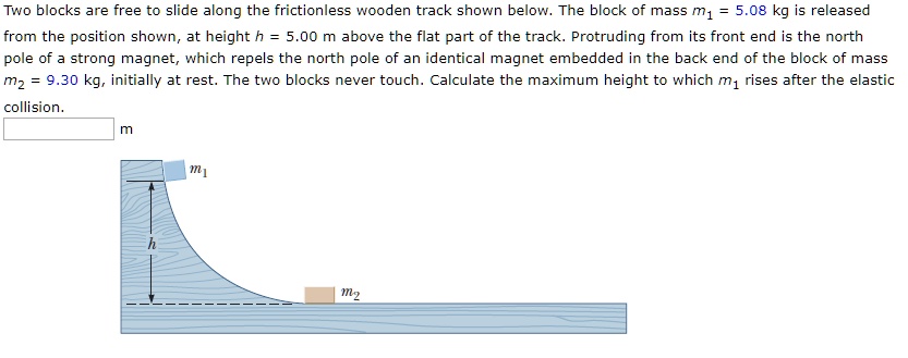 [GET ANSWER] two blocks are free to slide along the frictionless wooden track shown below the ...