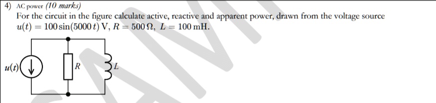 4) AC power (10 marks) For the circuit in the figure calculate active ...