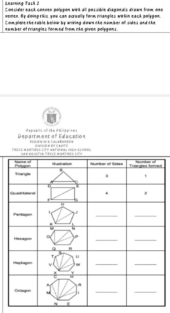 SOLVED: Learning Task: Consider each convex polygon with all possible diagonals drawn from one ...