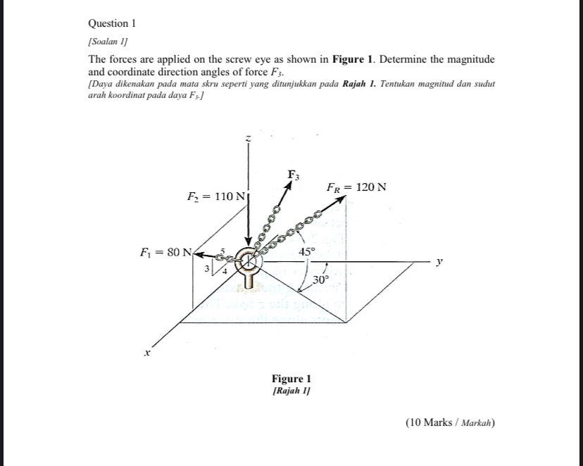 Solved Question 1 [soalan 1] The Forces Are Applied On The Screw Eye