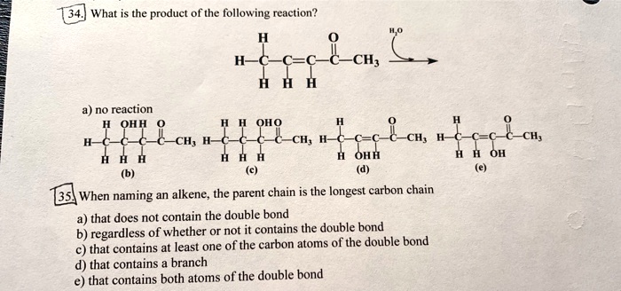 SOLVED: What is the product of the following reaction? C=C CH, 4) no ...