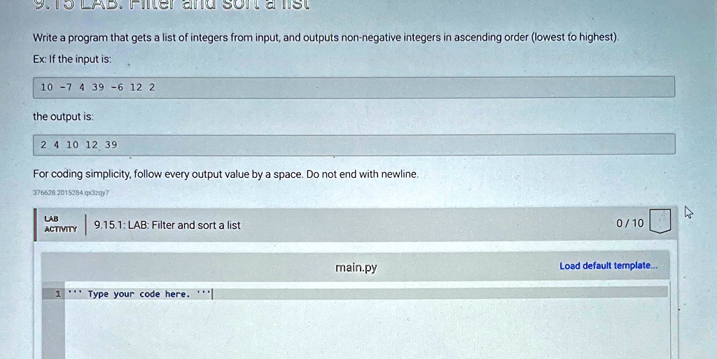 SOLVED: 9. [ 0 LNd: rrmlci and Sui [ miss Write a program that gets a ...
