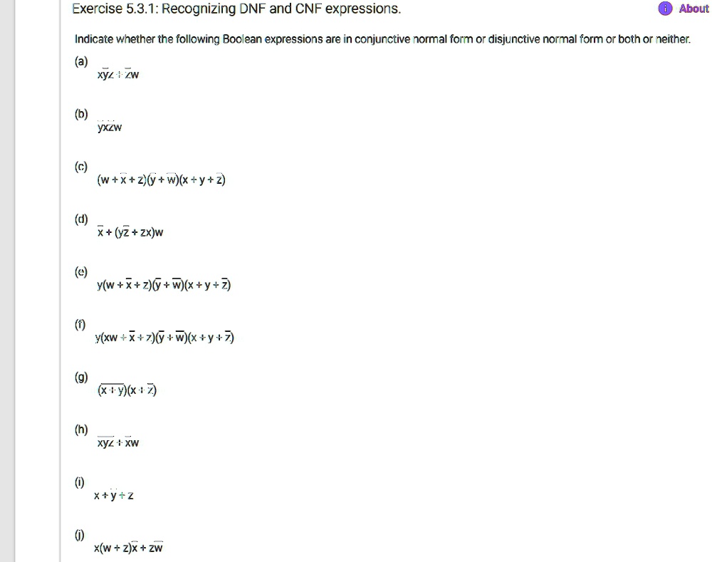 Solved Exercise 5 3 1 Recognizing Dnf And Cnf Expressions About