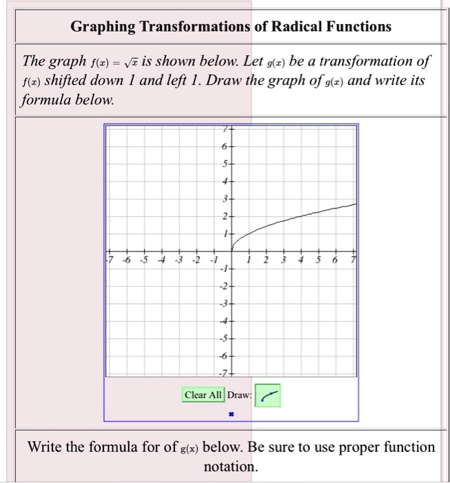 SOLVED:Graphing Transformations of Radical Functions The graph f(r) Vz ...