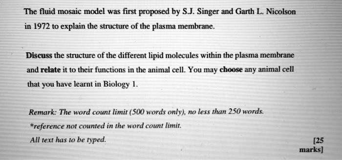 the fluid mosaic model was first proposed by s j singer and garth l ...